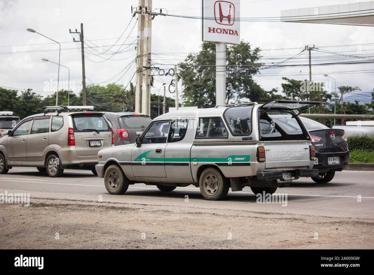 Chiangmai, Thailand - August 29 2019: Private car, Mazda Family mini ...
