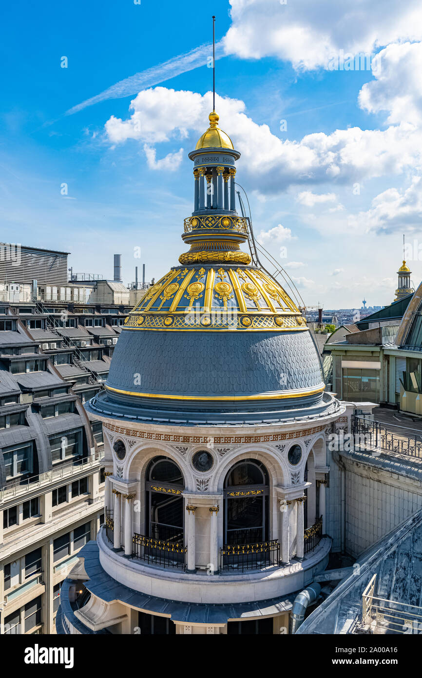 Paris, beautiful buildings, golden ancient dome and modern facades ...