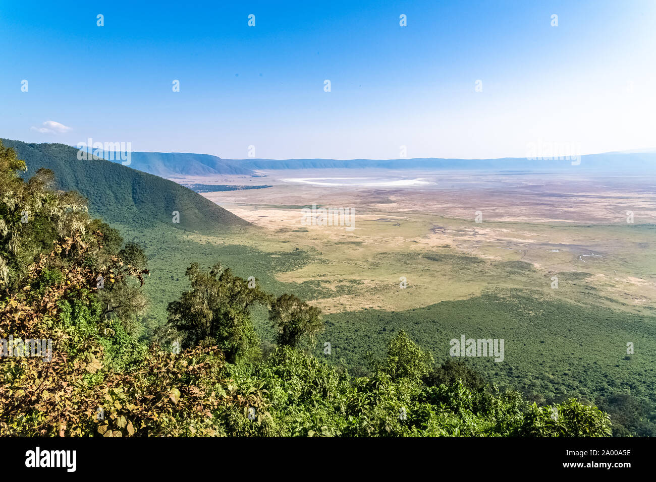 Tanzania, view of the Ngorongoro crater, beautiful landscape with ...