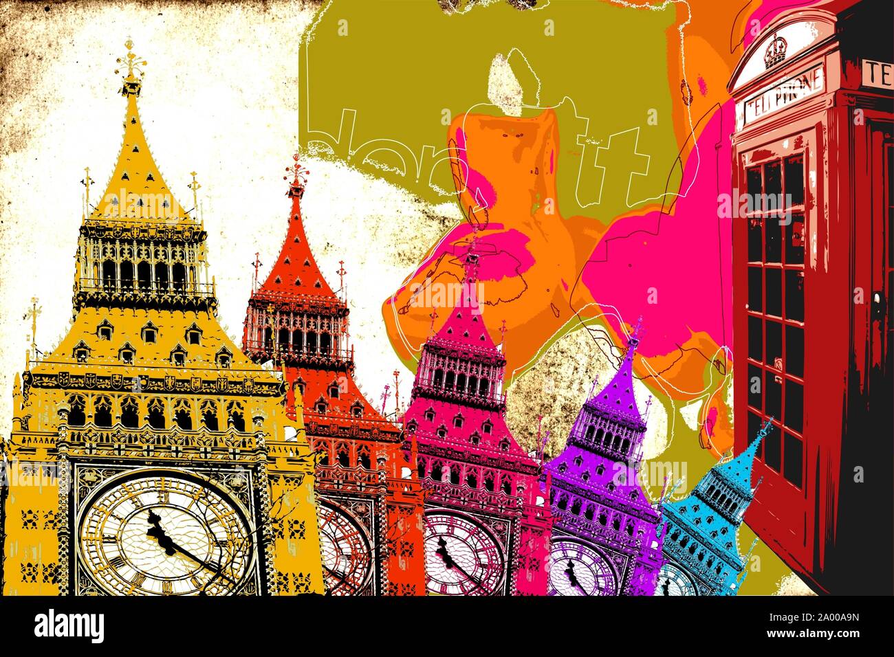 London art design illustration Stock Photo - Alamy