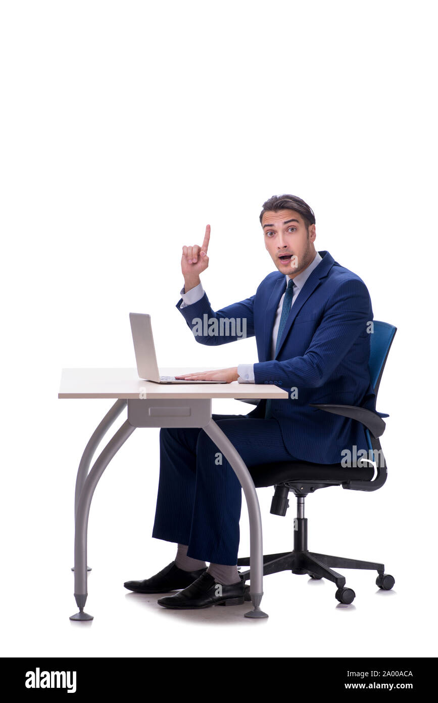 The employee working isolated on white background Stock Photo - Alamy