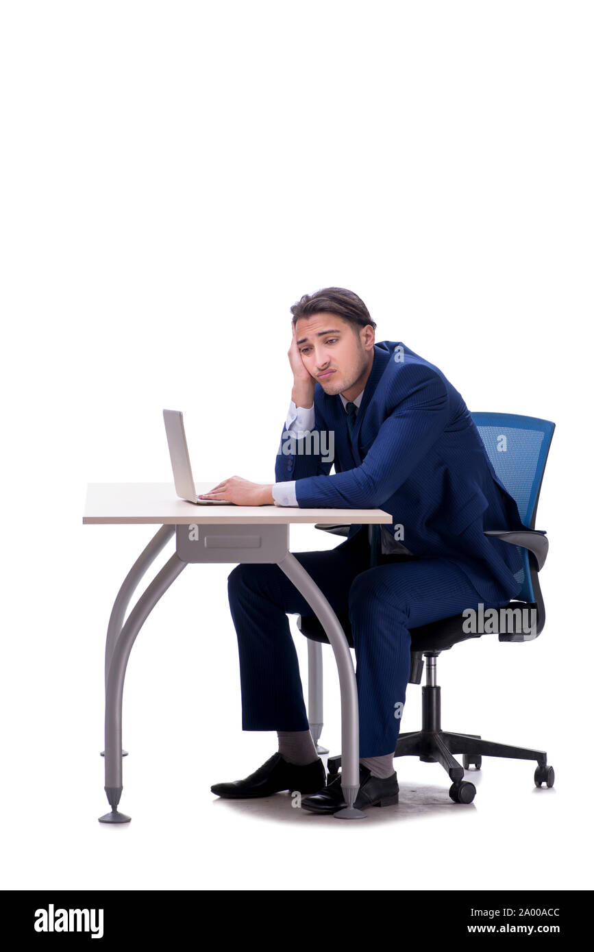 The employee working isolated on white background Stock Photo - Alamy
