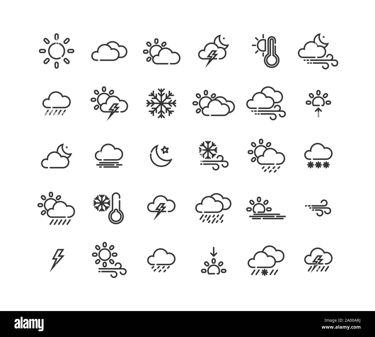 Weather outline icon set ,Vector Illustration Stock Vector Image & Art ...