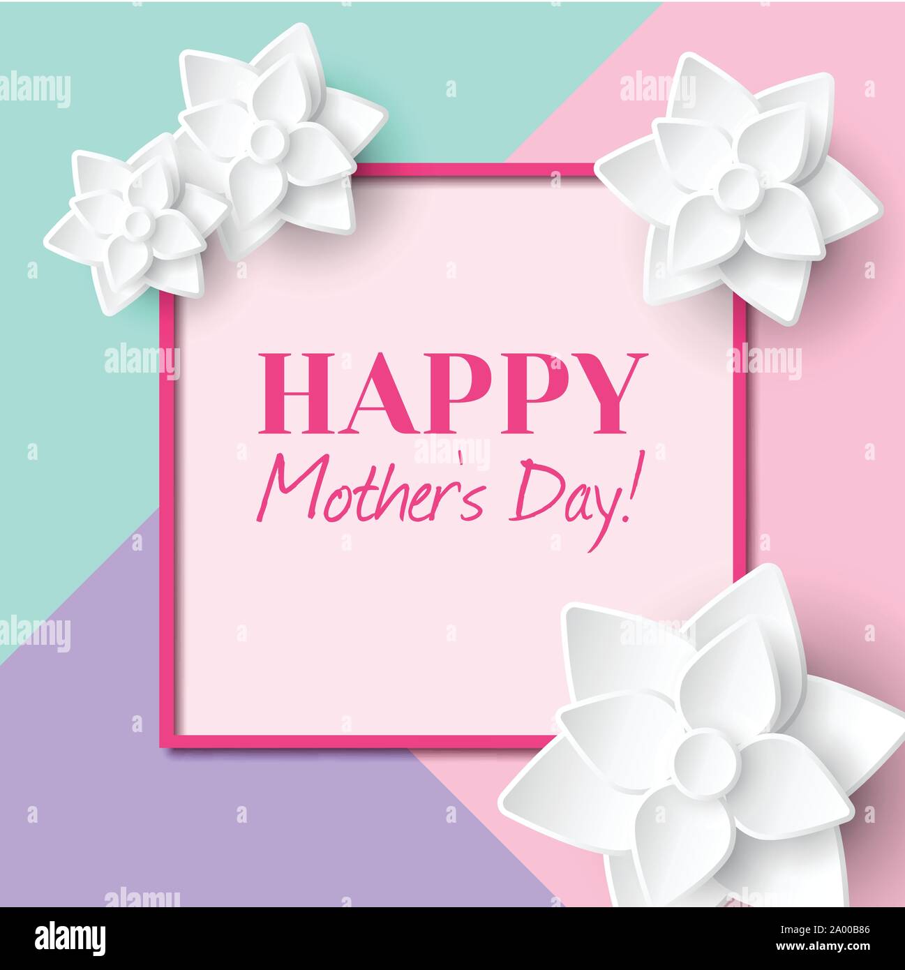 Happy Mothers Day. Greeting card with frame Stock Vector Image & Art ...