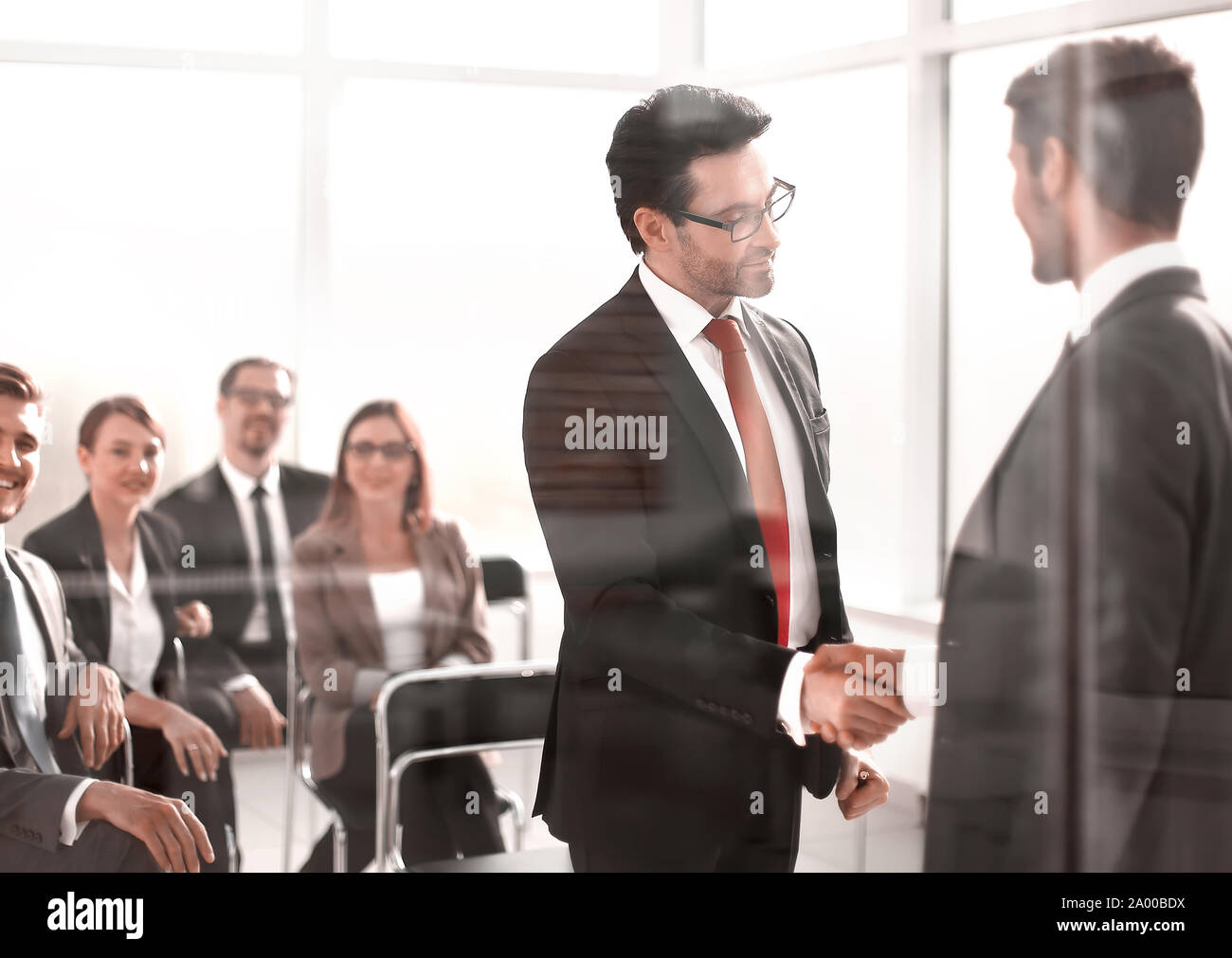 handshake business partners at the meeting in the conference room Stock ...