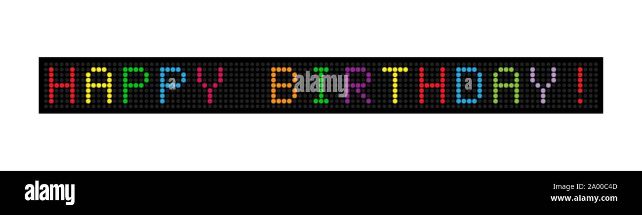 HAPPY BIRTHDAY! Led display with the inscription Stock Vector Image ...