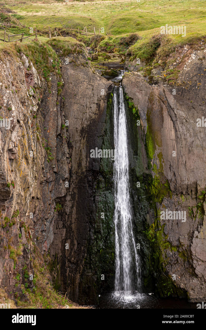 Spekes Mill Mouth Waterfall At Hartland Quay Devon England Stock