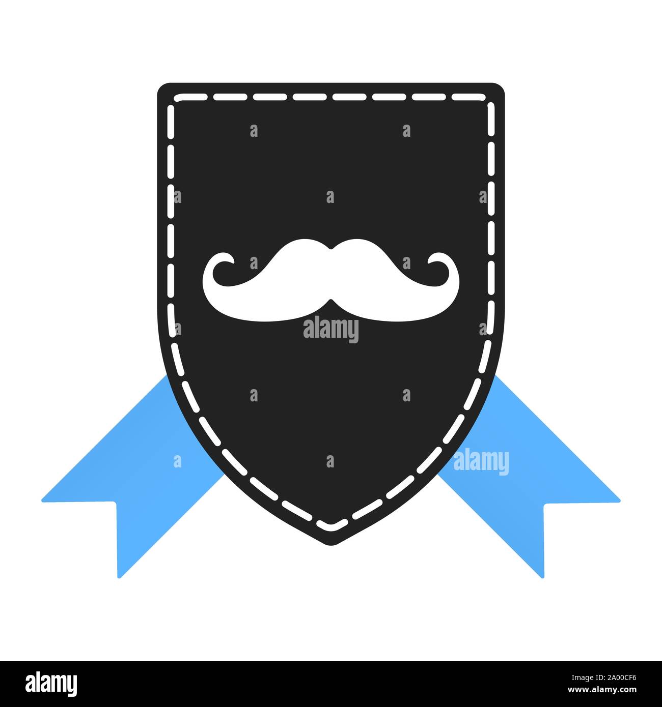 Prostate cancer awareness symbol information. Men support badge label ...