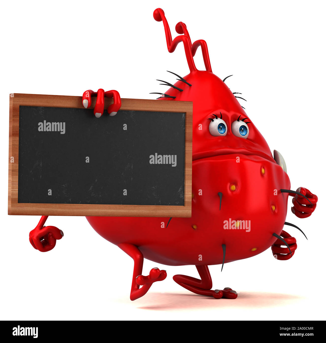 Fun 3D germ bug monster with a chalkboard Stock Photo - Alamy