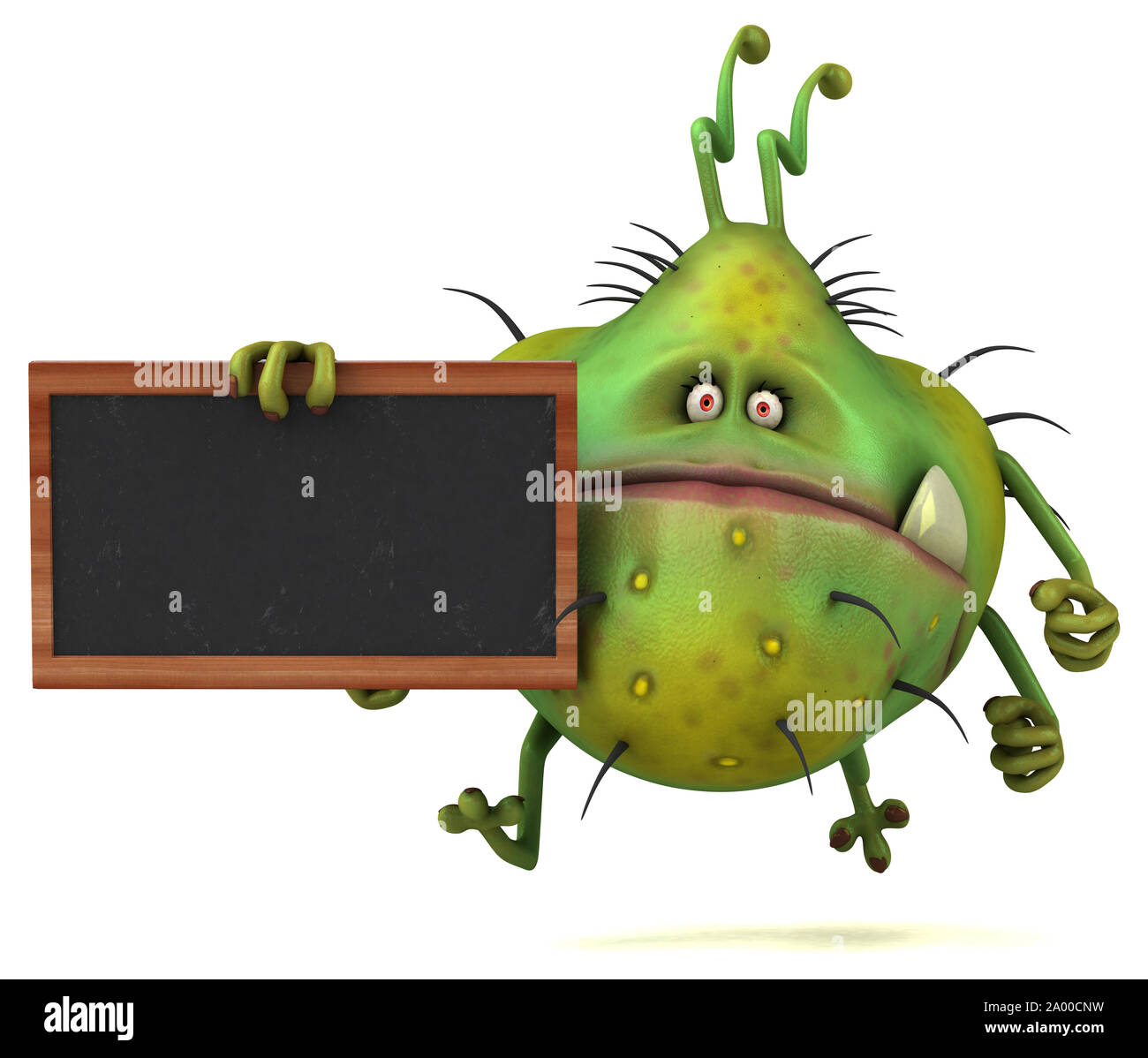 Fun 3D germ bug monster with a chalkboard Stock Photo - Alamy