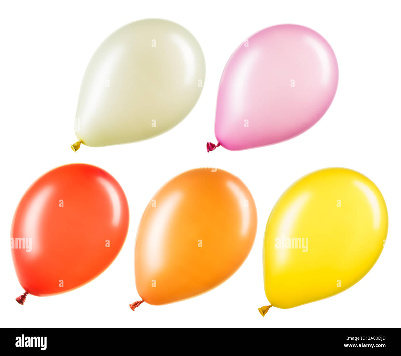 Set of colourful helium balloons. Element of decorations for Birthday ...