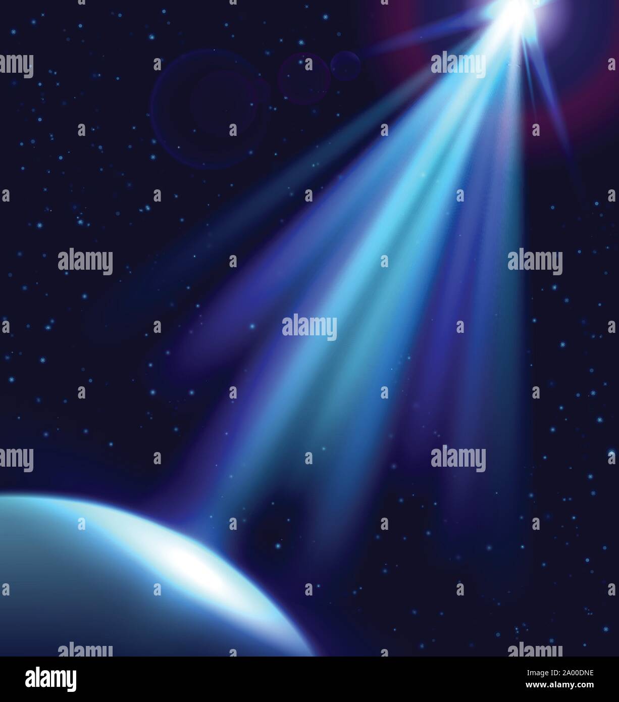 Planet blue star ufo in Stock Vector Images - Alamy