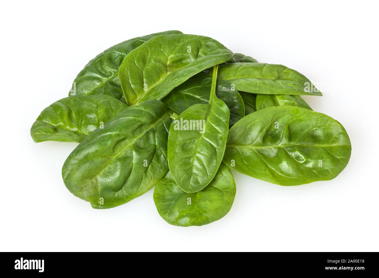 Spinach leafs isolated on white background Stock Photo - Alamy