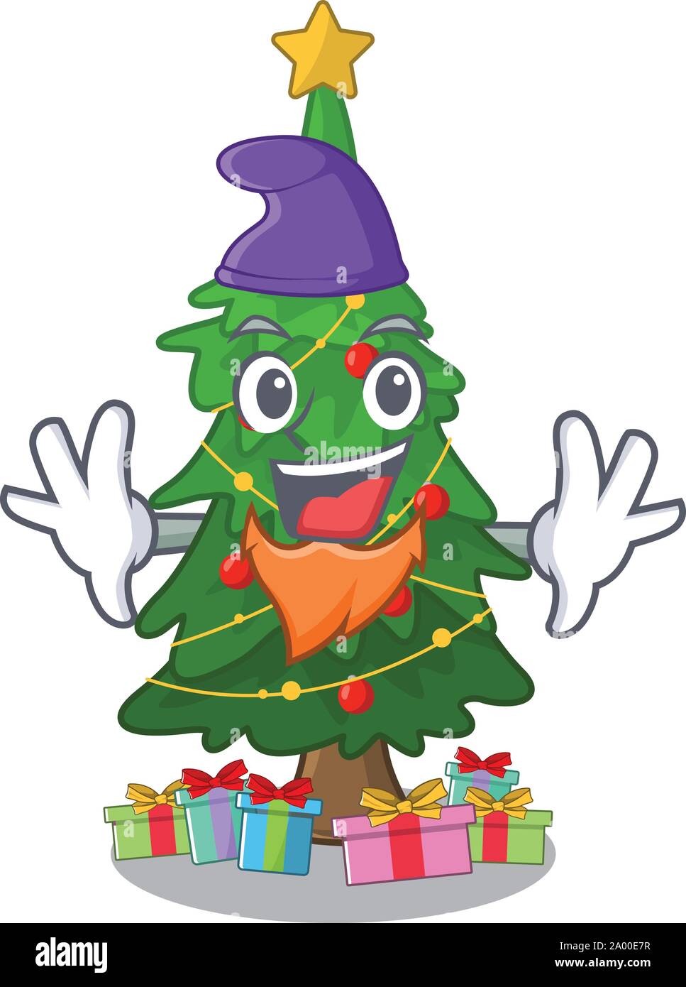 Elf christmas tree cartoon shape a character Stock Vector Image & Art ...