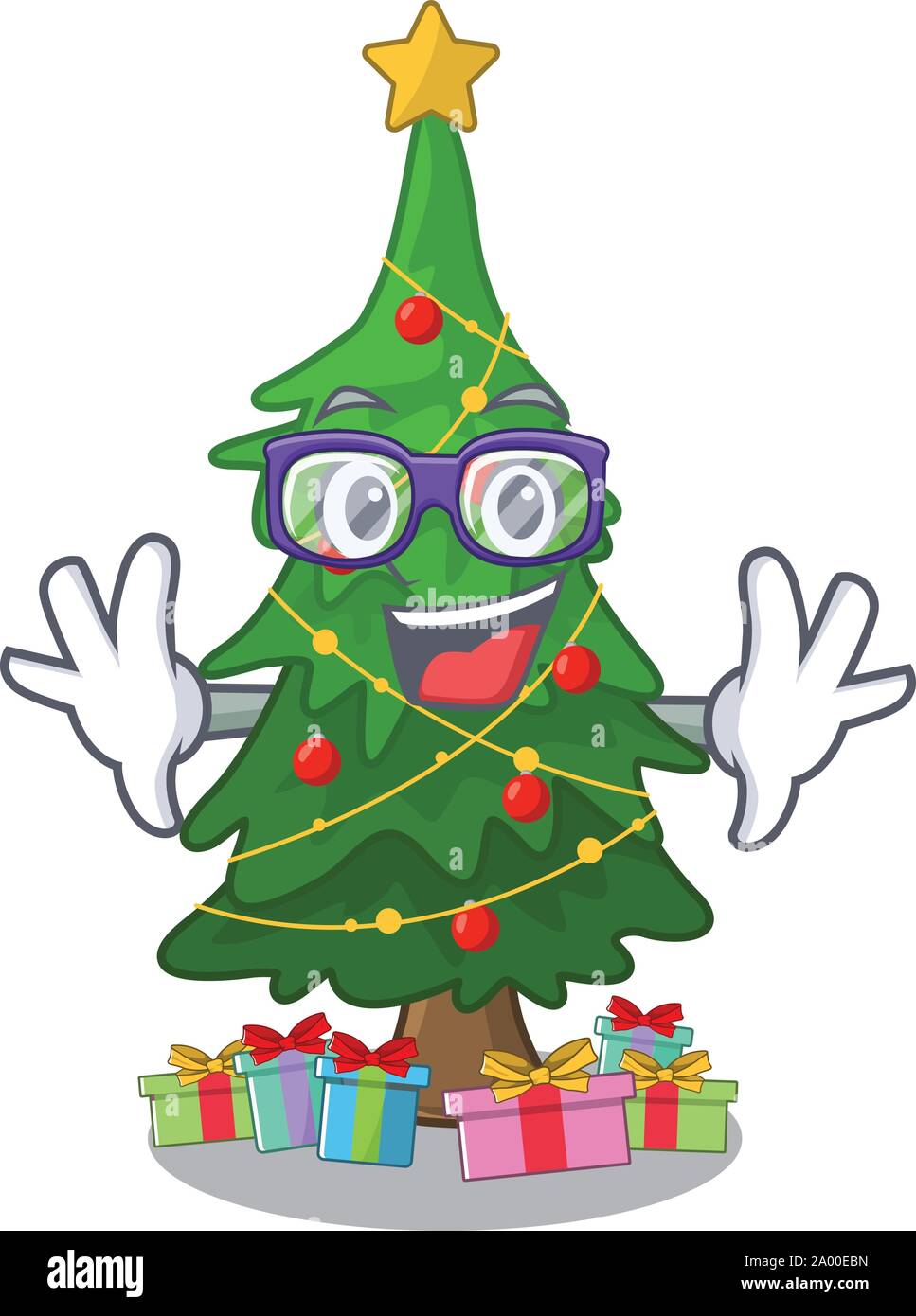 Geek christmas tree isolated with the mascot Stock Vector Image & Art ...