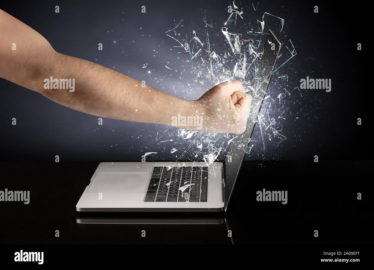 Fist hitting a computer screen hi-res stock photography and images - Alamy