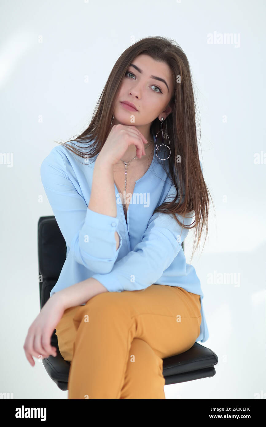 Elegant secretary sitting on chair hi-res stock photography and images ...