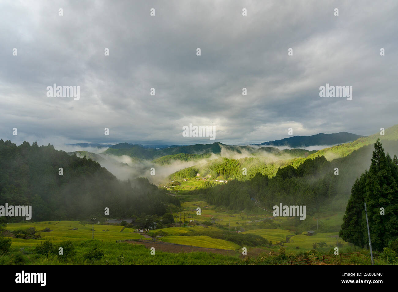 Beautiful landscape of Japanese high mountain countryside in the ...