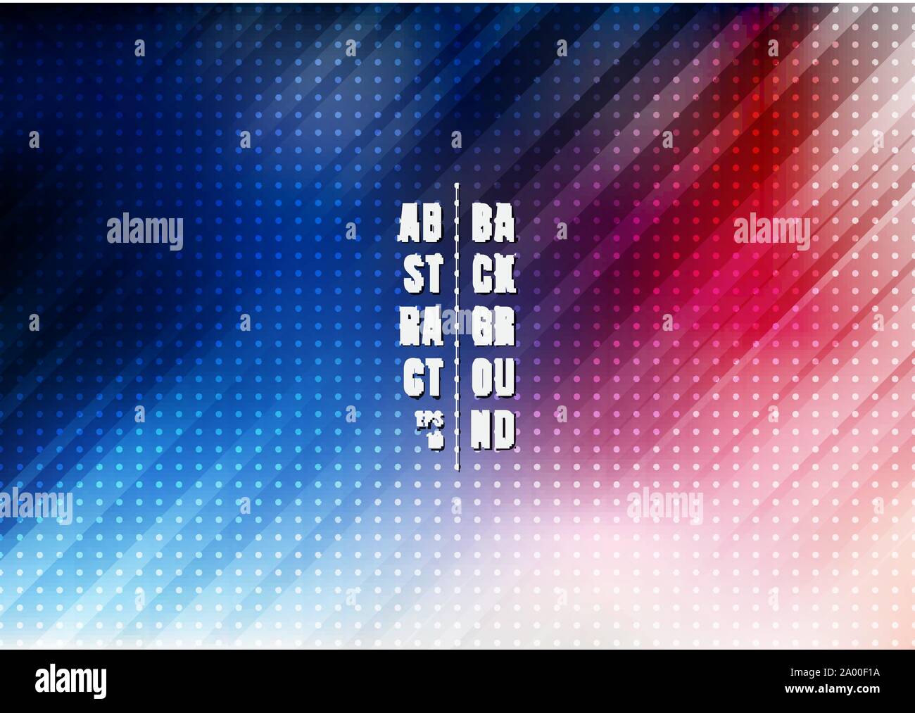 Abstract striped smooth motion blurred blue and red diagonal background with dots pattern ...