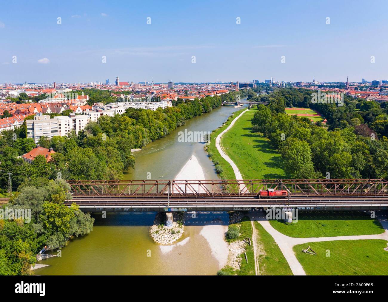 Braunau railway bridge over Isar, left Ludwigsvorstadt-Isarvorstadt ...