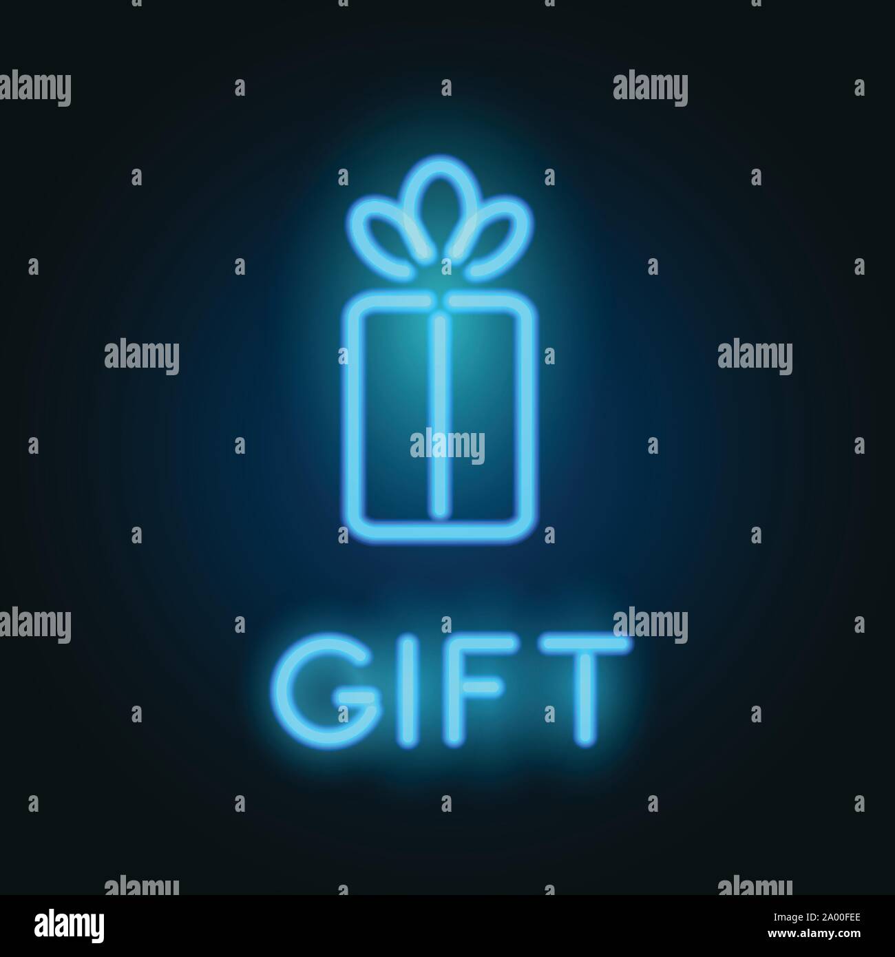 Neon gift box. Vector neon sign Stock Vector Image & Art - Alamy