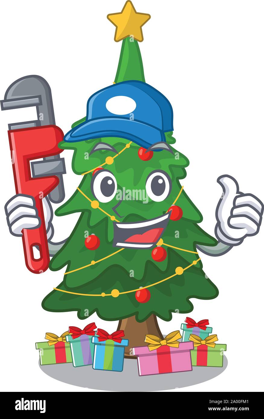 Plumber christmas tree toy shaped a character Stock Vector Image & Art ...