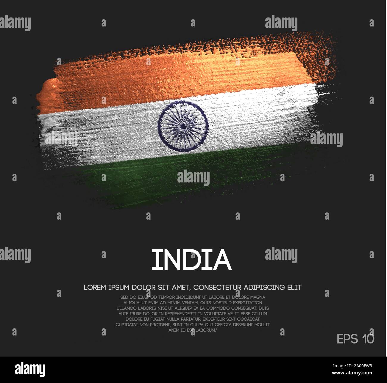 India Flag Made of Glitter Sparkle Brush Paint Vector Stock Vector ...