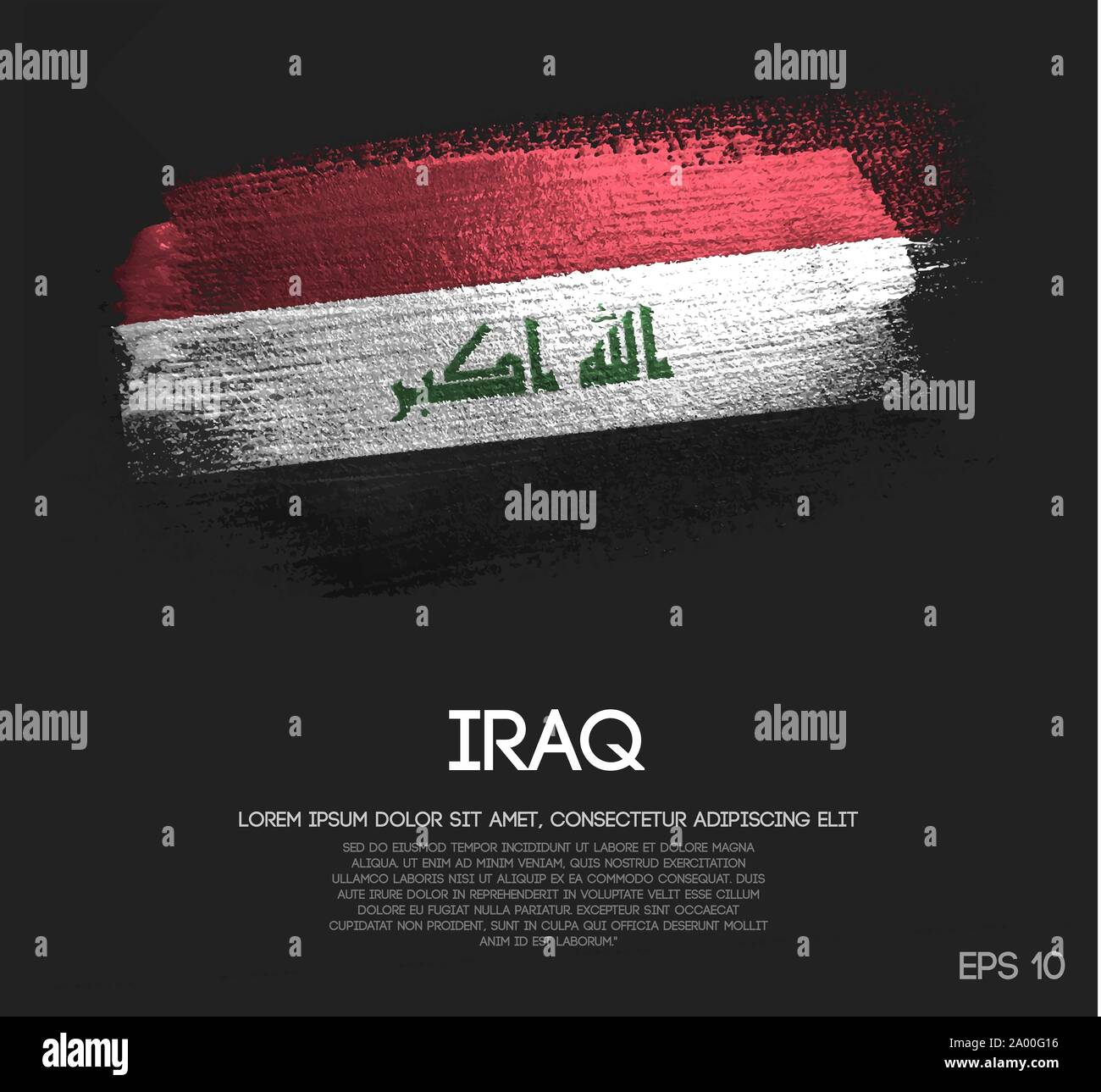 Iraq Flag Made of Glitter Sparkle Brush Paint Vector Stock Vector Image ...