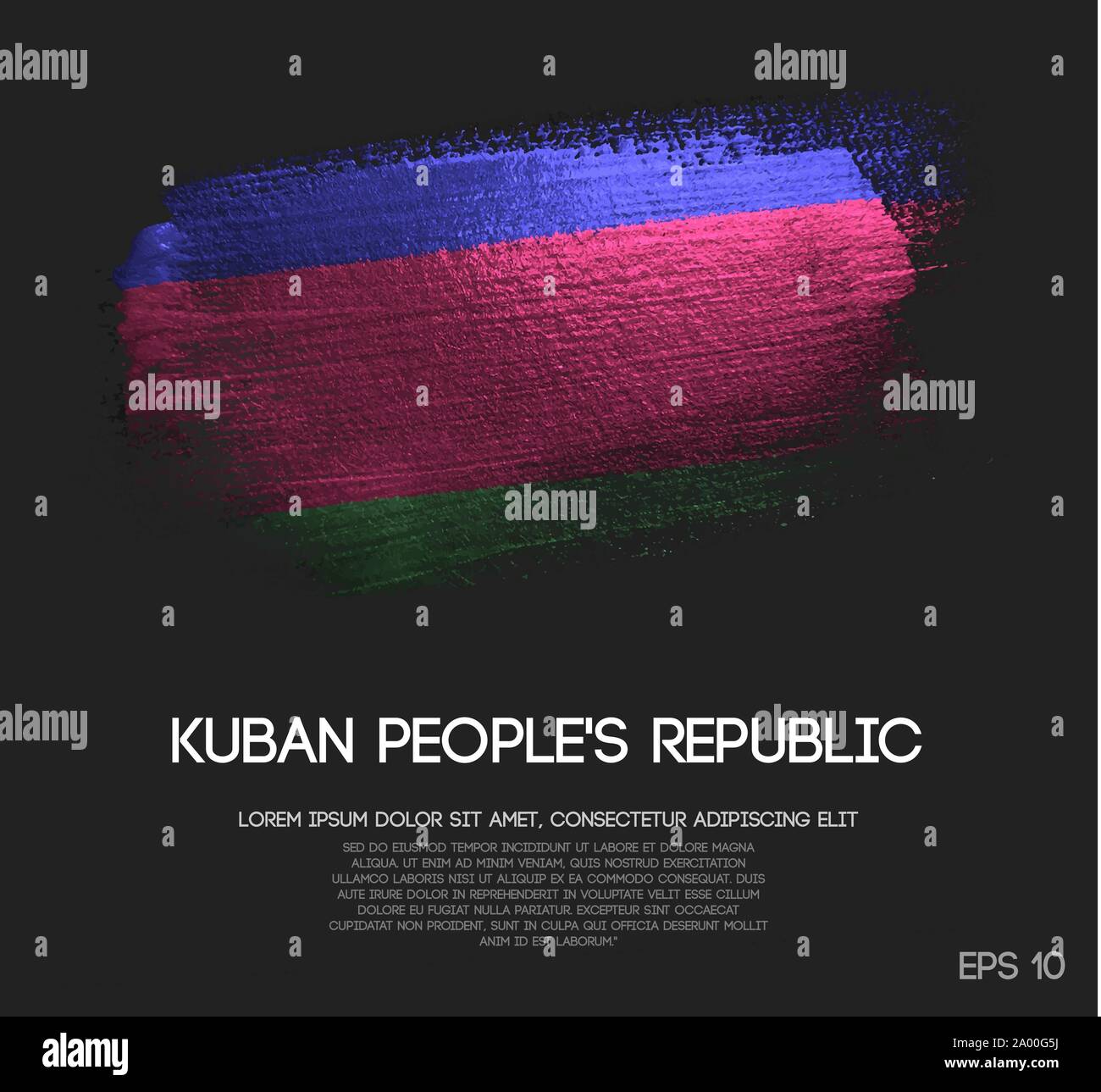 Kuban People's Republic Flag Made of Glitter Sparkle Brush Paint Vector ...