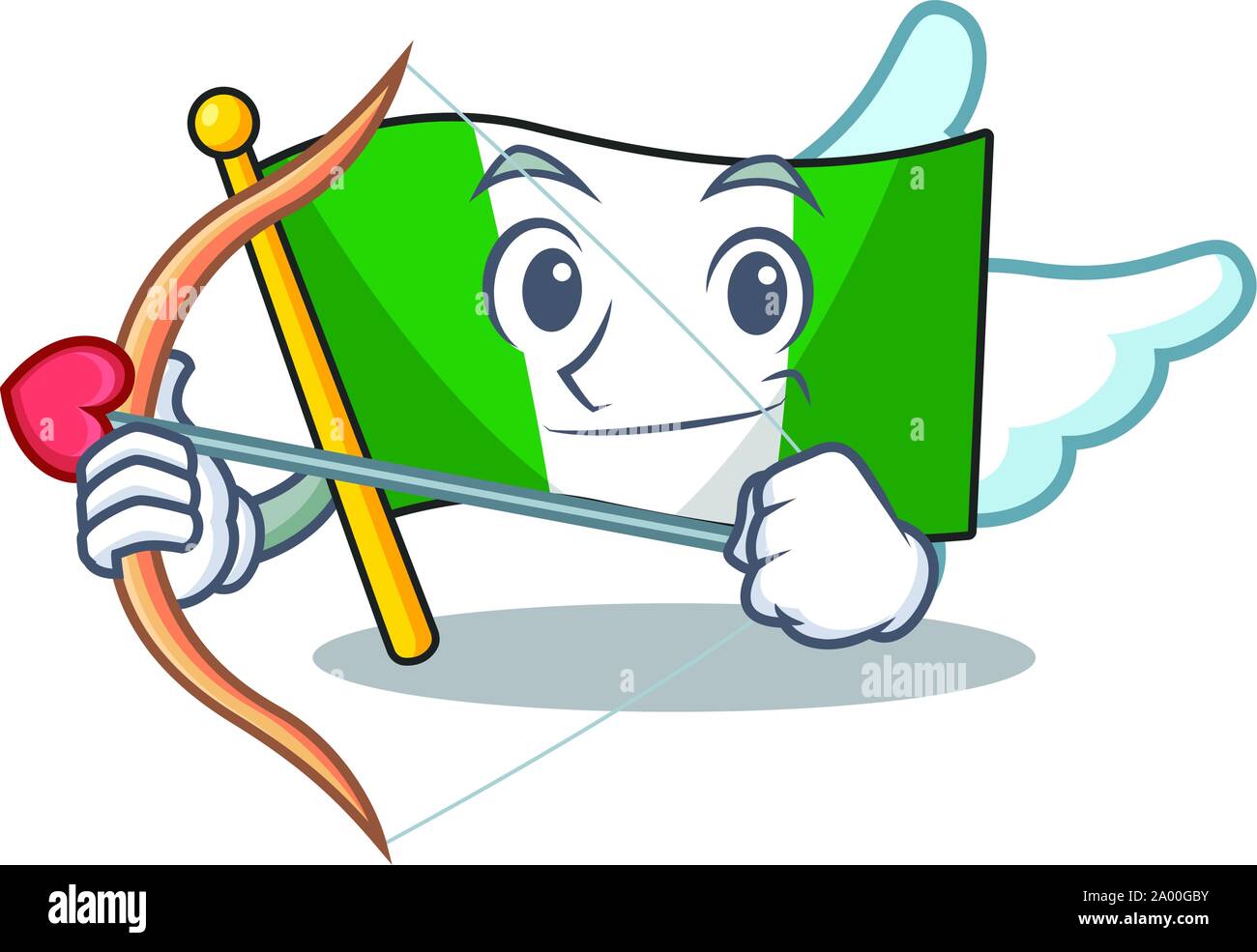 Cupid nigeria flag flew at mascot pole Stock Vector Image & Art - Alamy
