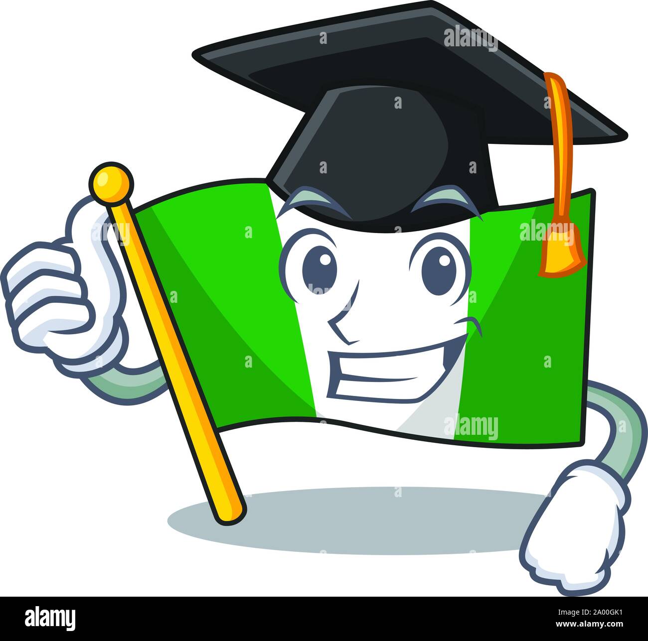 Graduation flag nigeria isolated in the character Stock Vector Image ...
