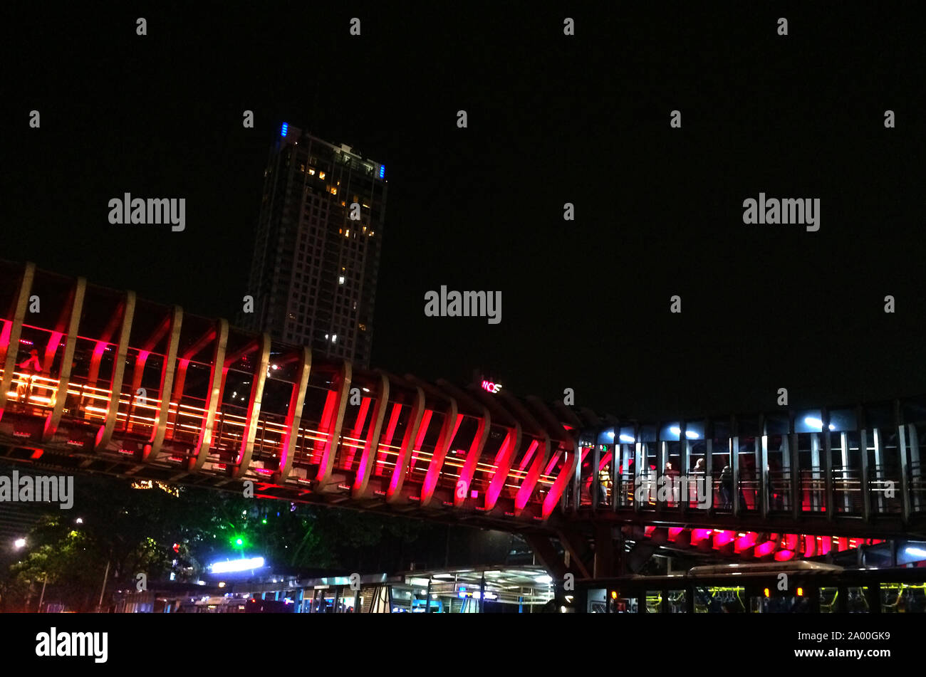 New pedestrian bridge in Jakarta Indonesia Stock Photo - Alamy