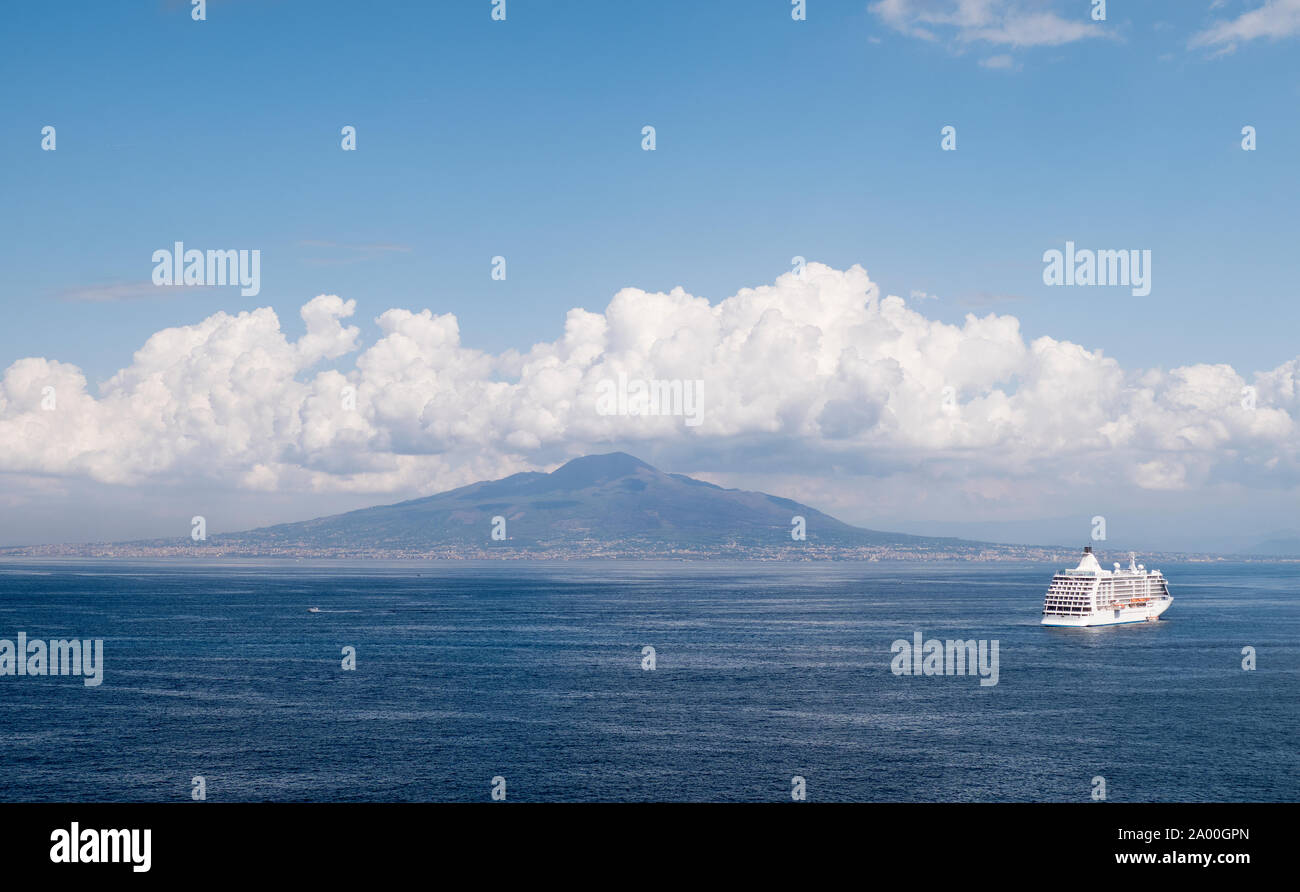 View of mount Vesuvius from Sorrento in Italy Stock Photo - Alamy