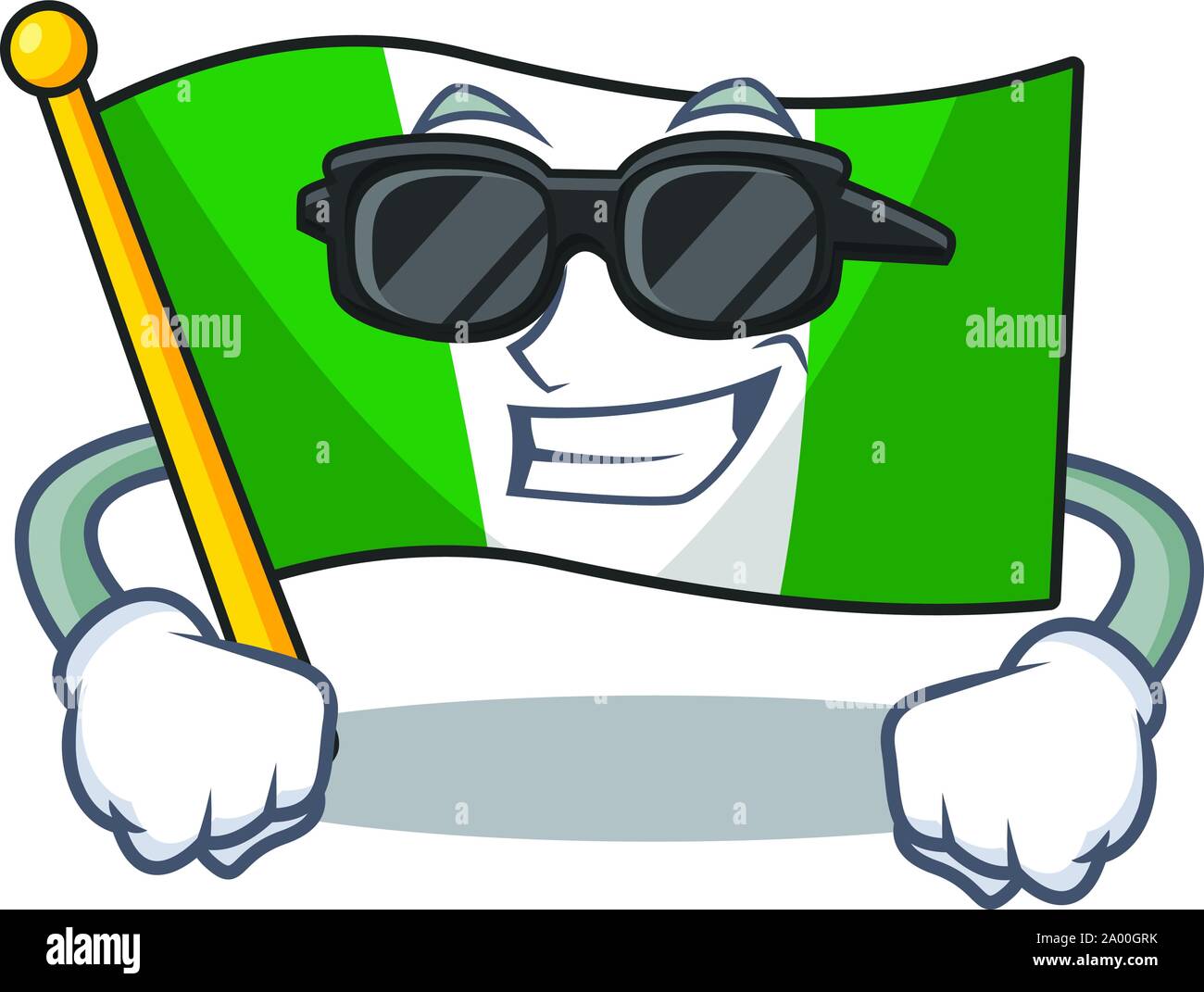 Super cool flag nigeria isolated in the character Stock Vector Image ...