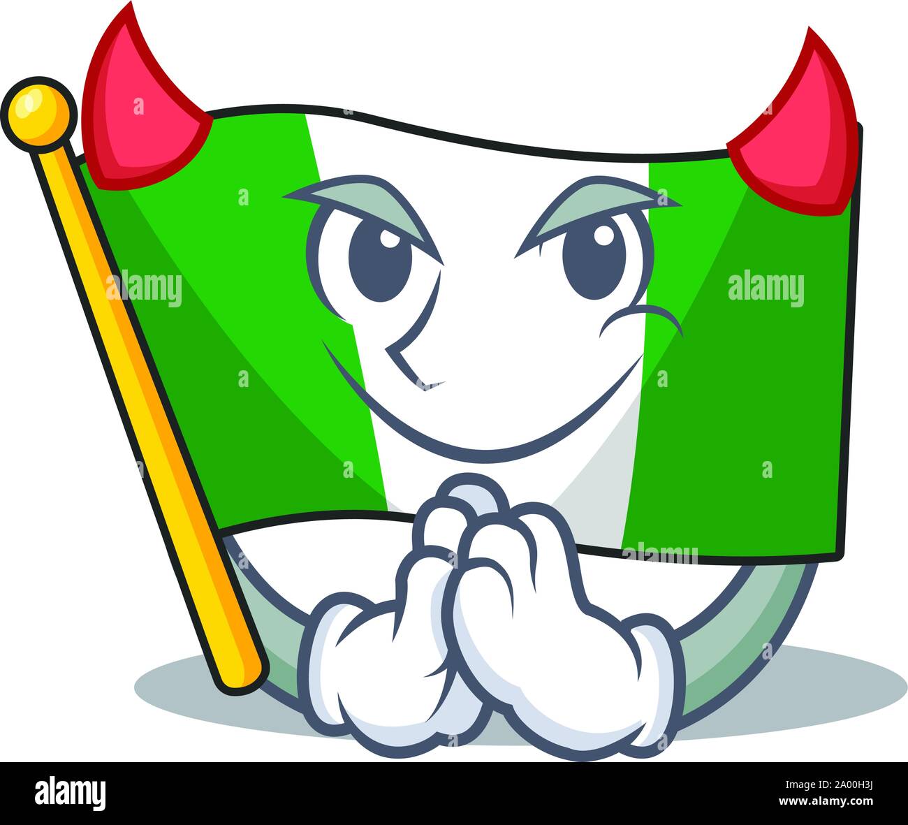 Devil flag nigeria mascot shaped a cartoon Stock Vector Image & Art - Alamy
