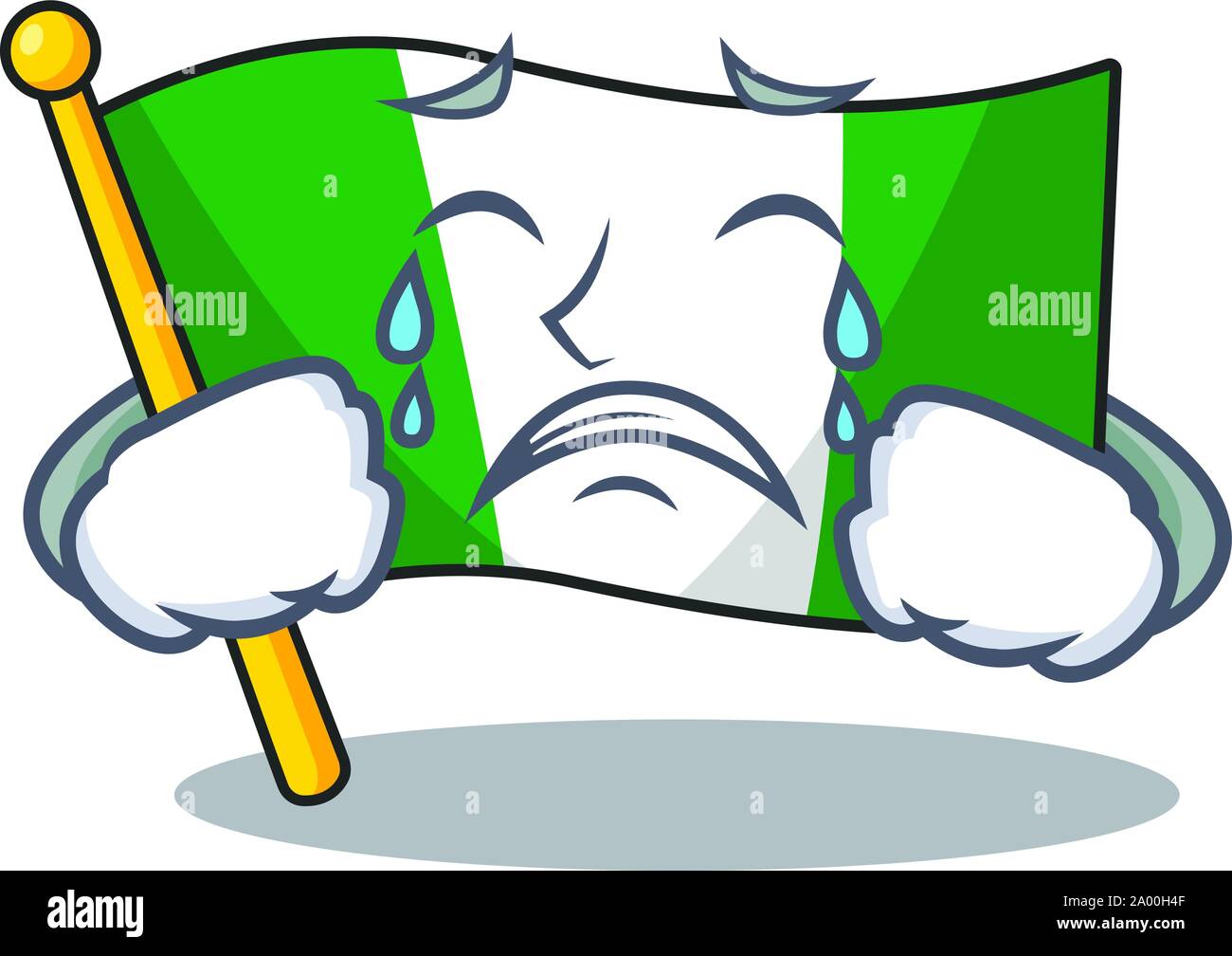 Crying flag nigeria mascot shaped a cartoon Stock Vector Image & Art ...