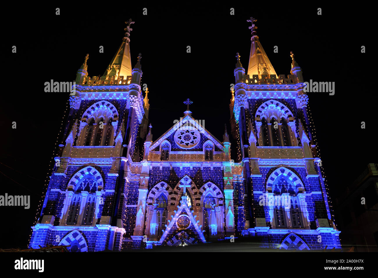 Mumbai, Maharashtra, India, Southeast Asia - Christmas Day; Light ...