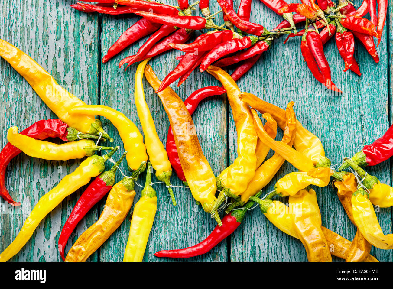 Cayenne pepper.Fresh red and yellow chili pepper Stock Photo - Alamy