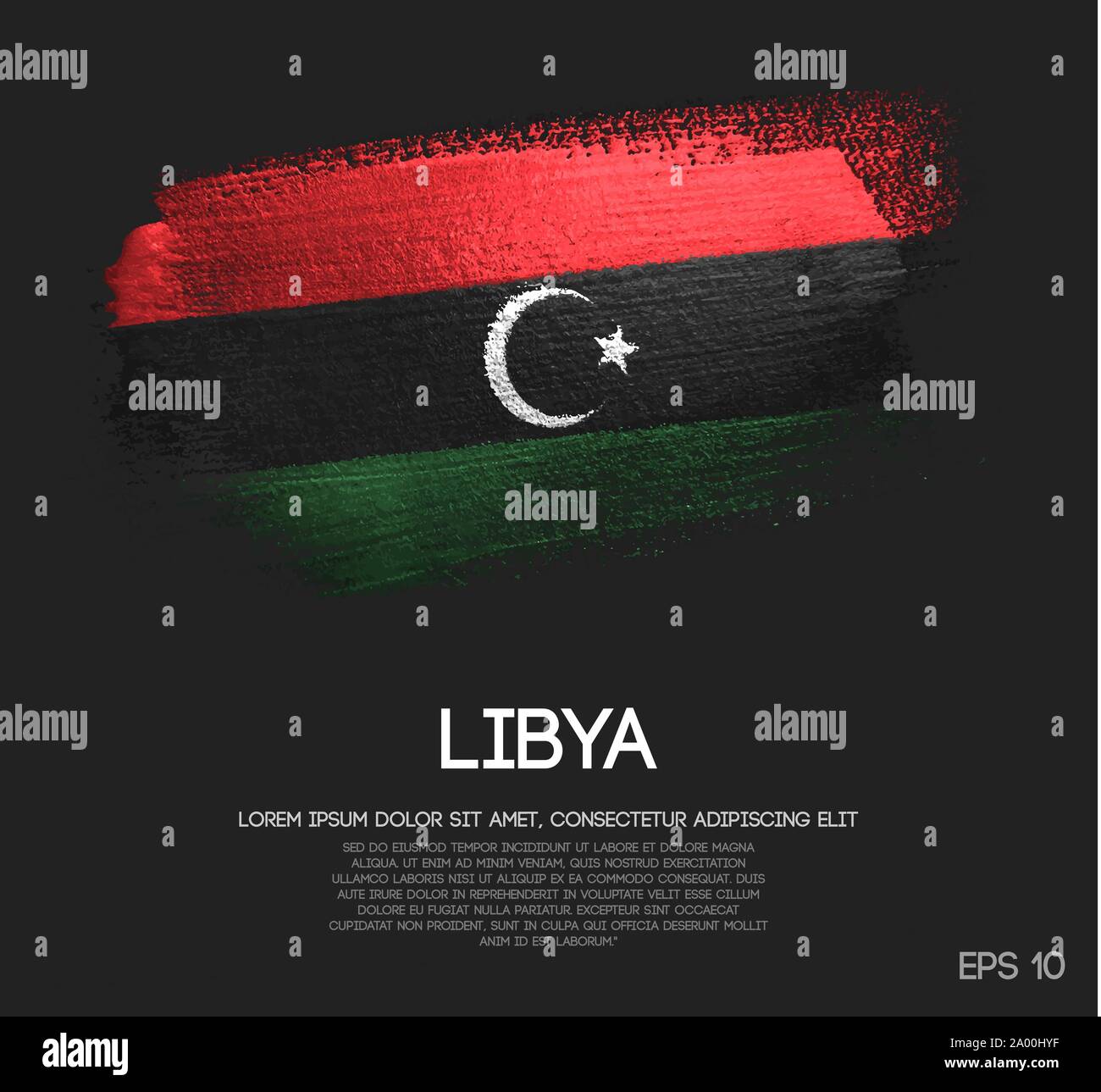 Libyan flag vector vectors hi-res stock photography and images - Alamy