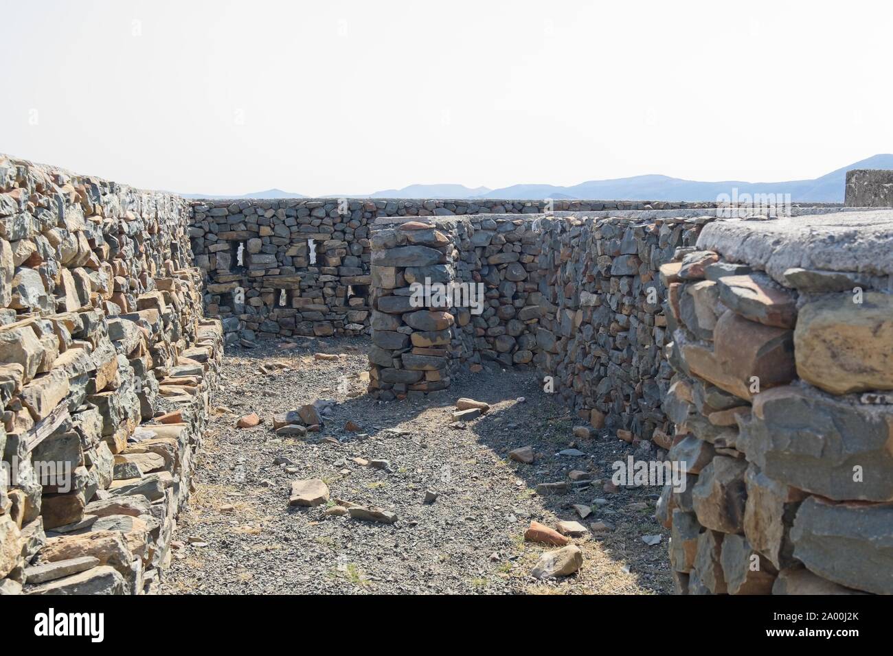 Inside stone fort used during the Anglo Boer War at Jansenville Stock ...