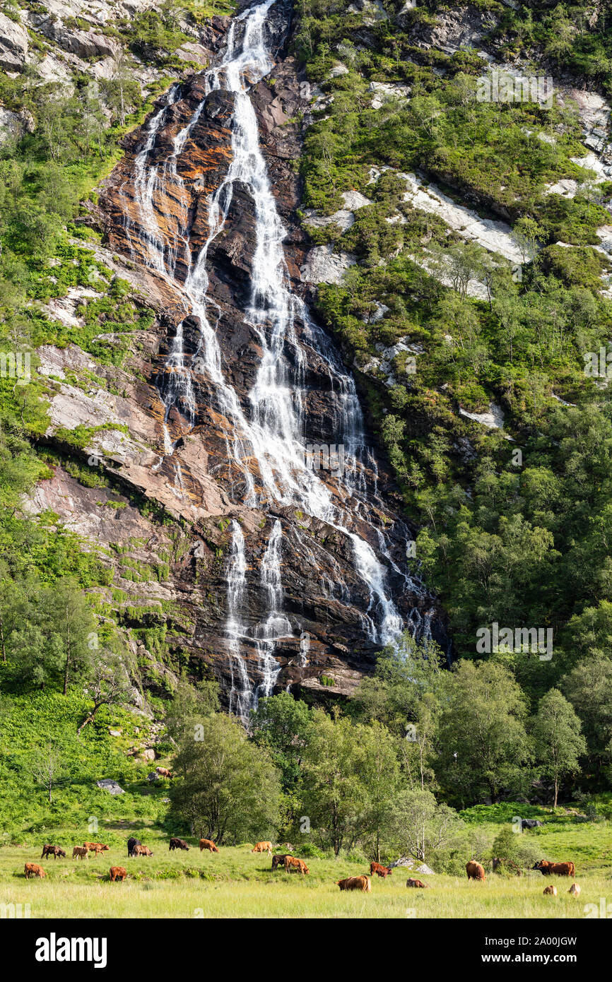 Steall Waterfall, Iconic 120-m. tiered waterfall, 2nd highest in ...