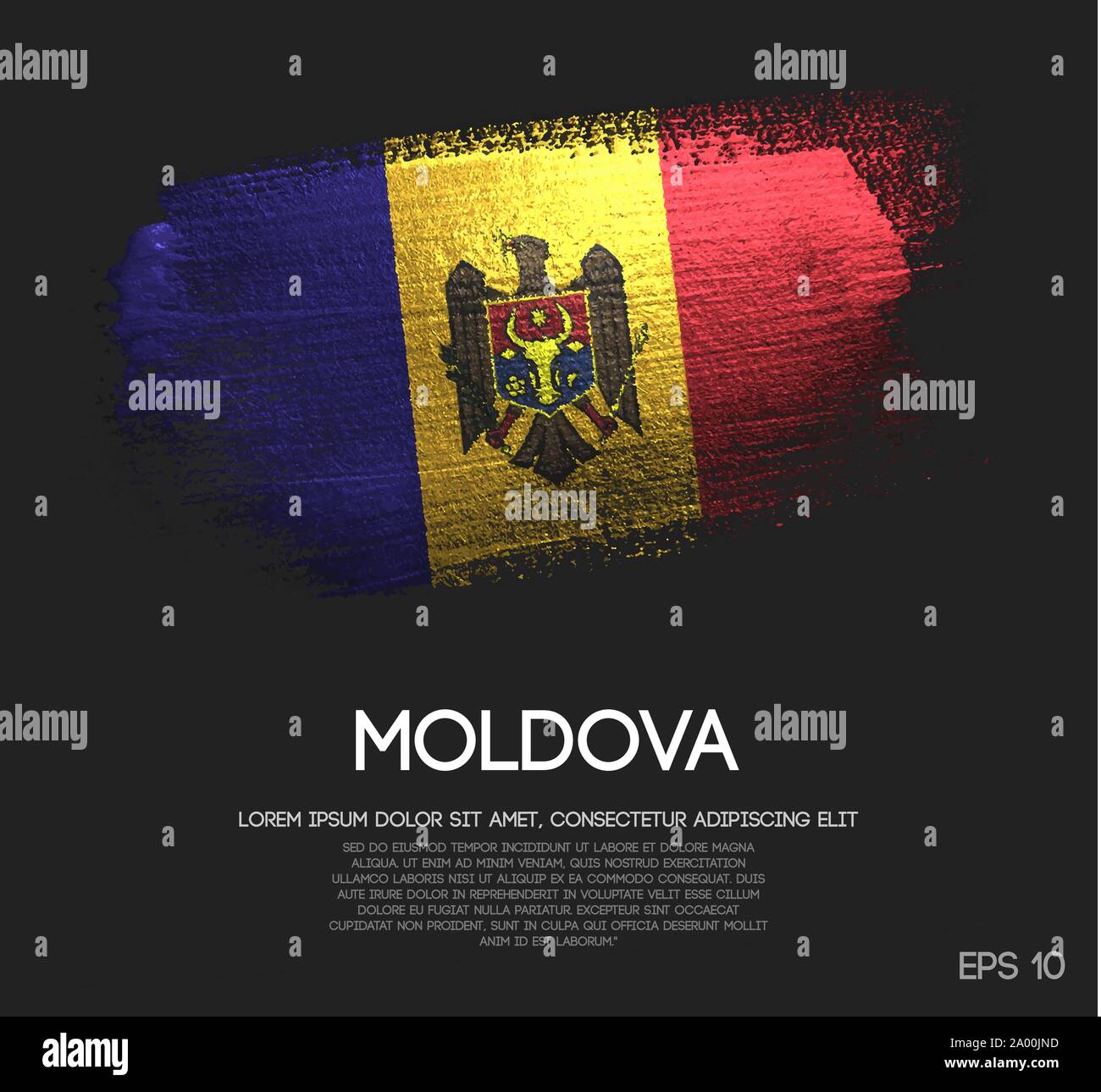 Moldova Flag Made of Glitter Sparkle Brush Paint Vector Stock Vector ...