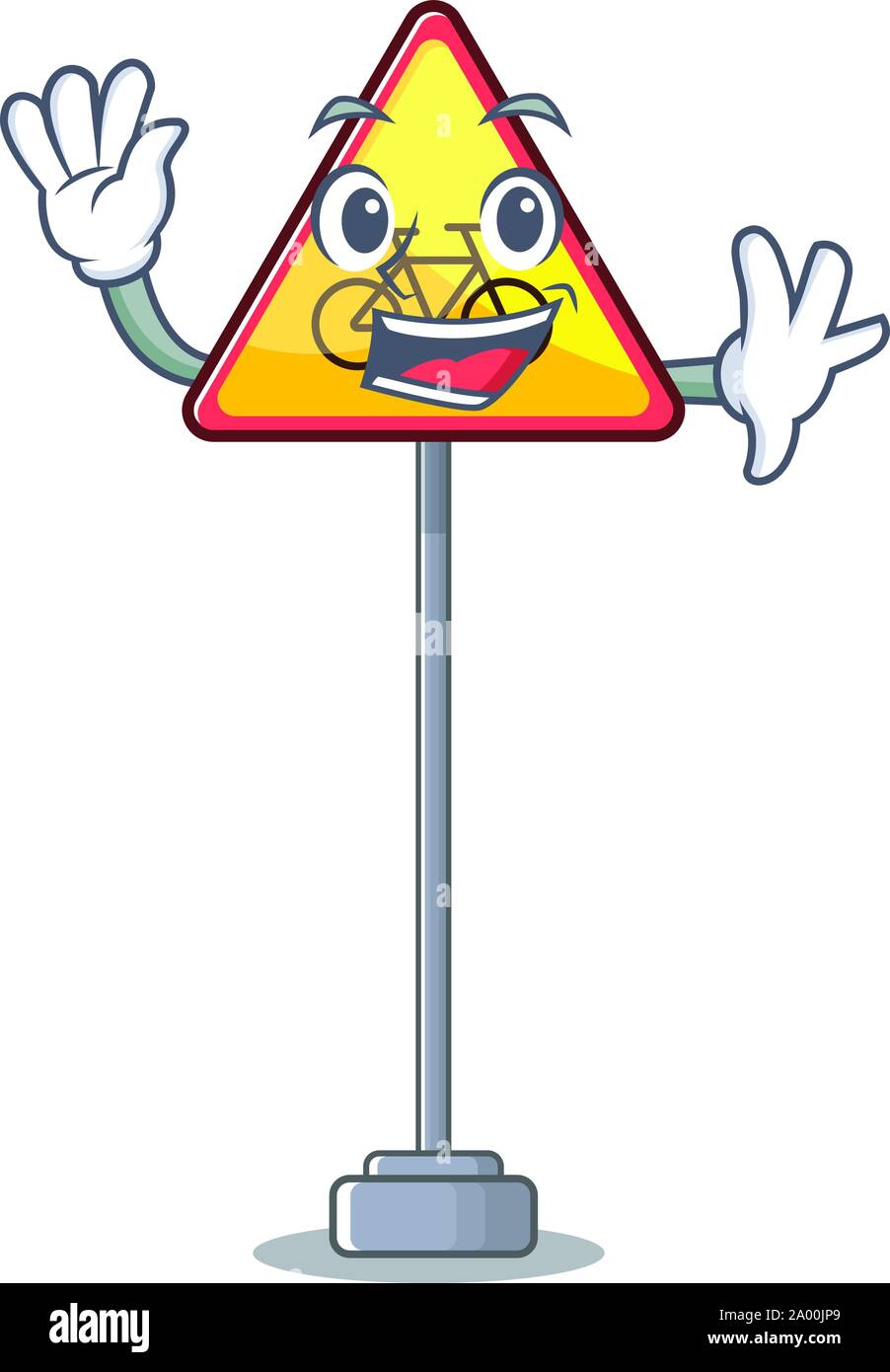 Waving no cycling character shaped a mascot Stock Vector Image & Art ...