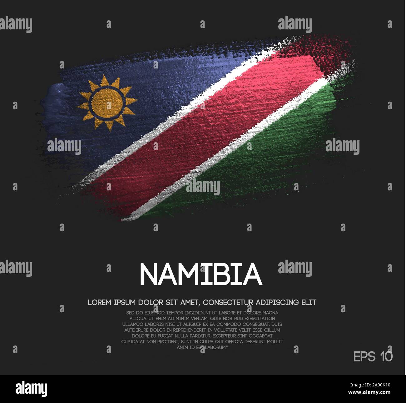 Namibia Flag Made of Glitter Sparkle Brush Paint Vector Stock Vector ...
