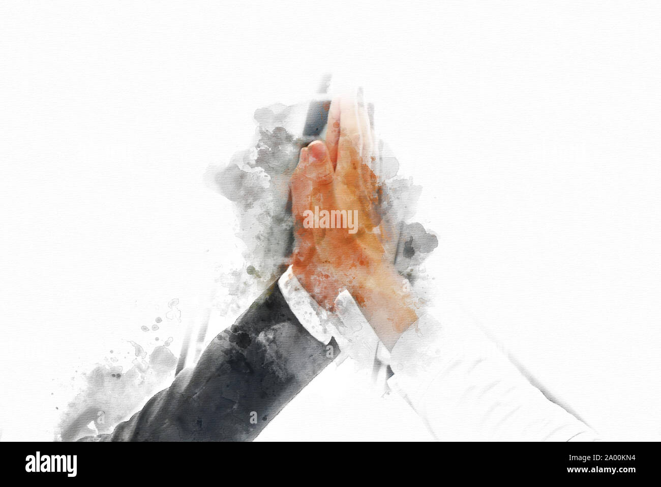 Abstract Join hands business concept and handshake concept on ...