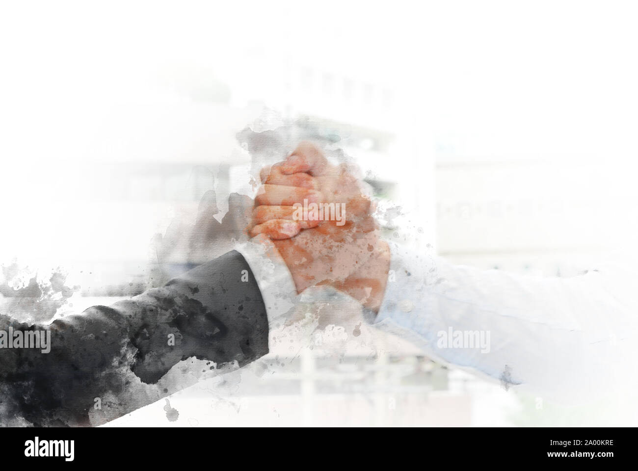 Abstract Join hands business concept and handshake concept on ...