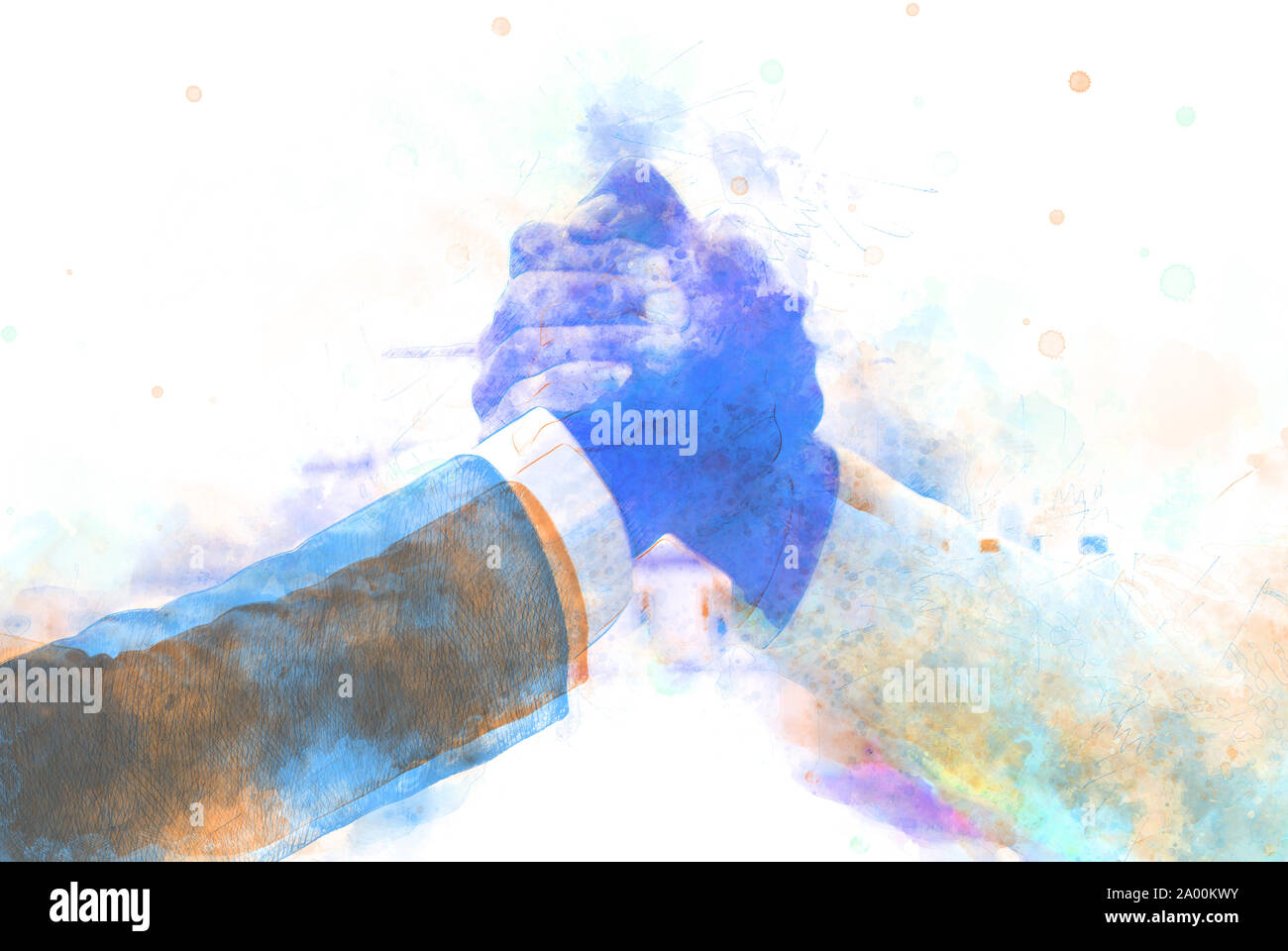Abstract Join hands business concept and handshake concept on ...