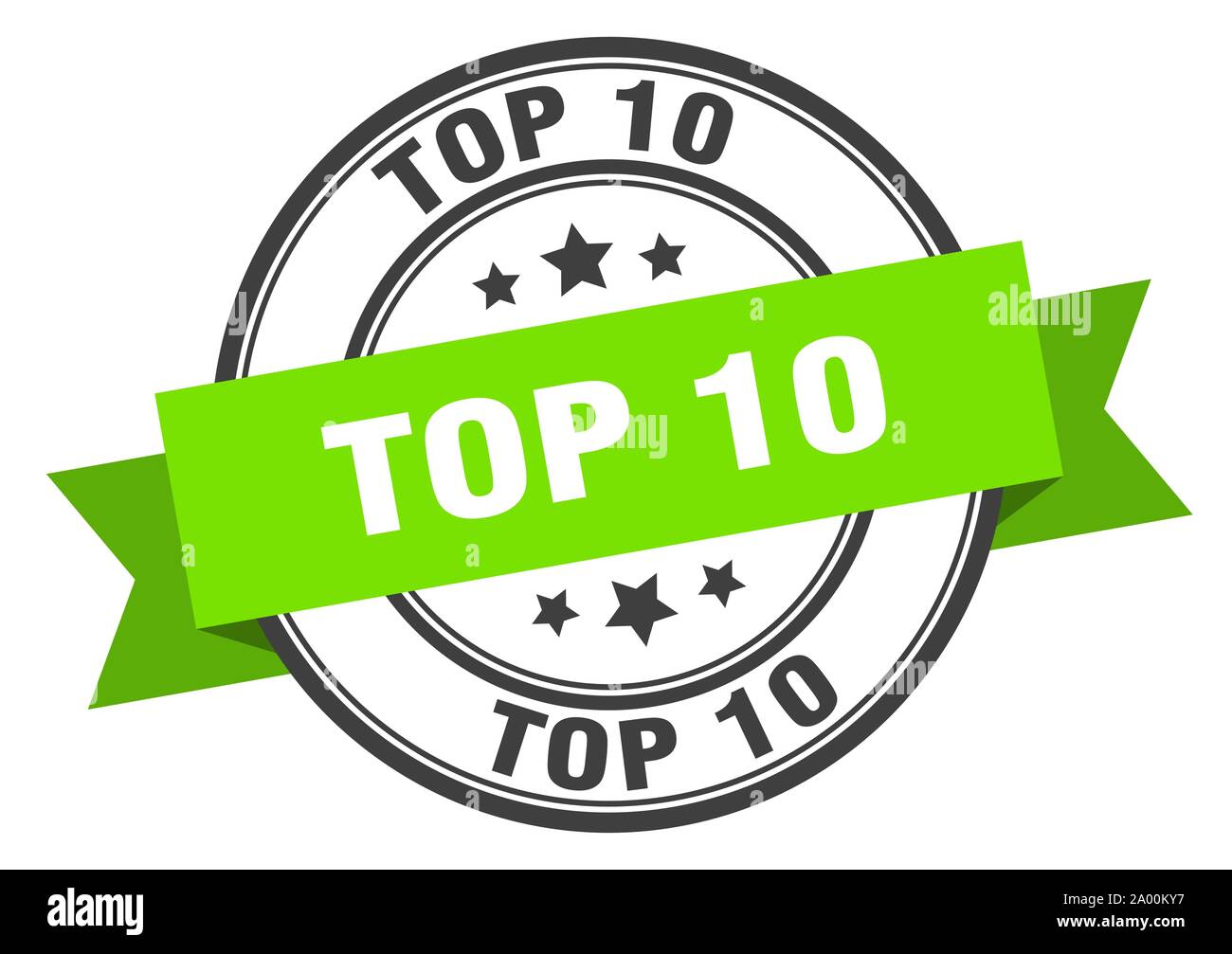 top 10 label. top 10 green band sign. top 10 Stock Vector Image & Art ...