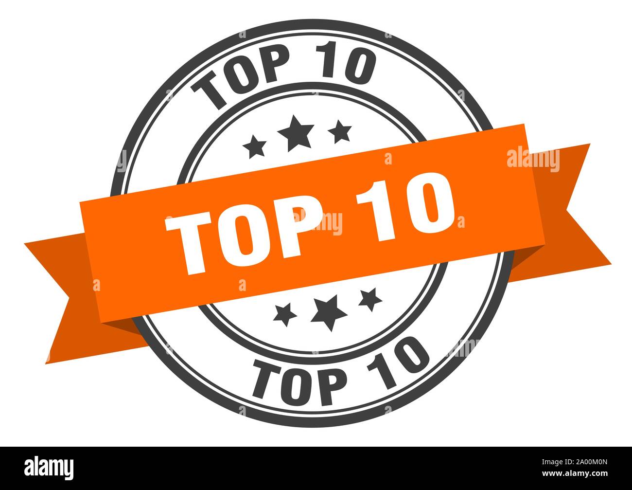 top 10 label. top 10 orange band sign. top 10 Stock Vector Image & Art ...
