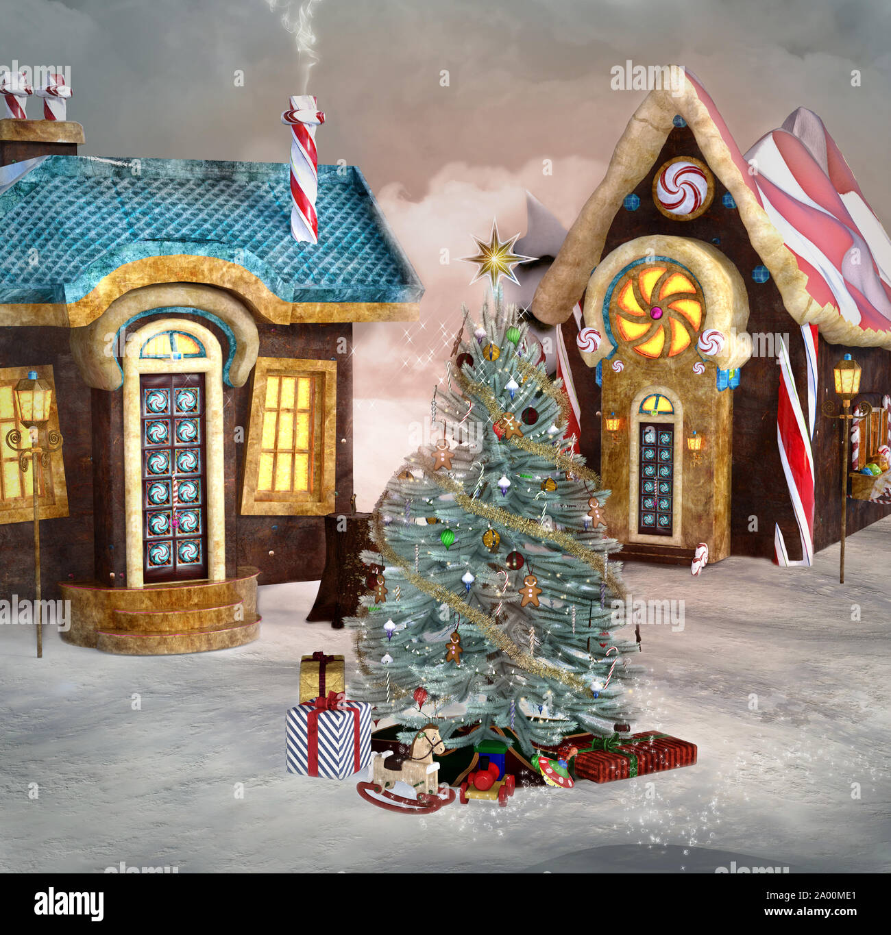 Fairy tale gingerbread town hi-res stock photography and images - Alamy